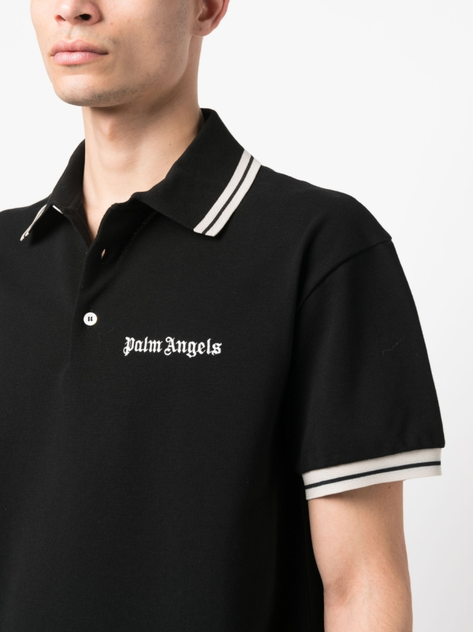 Palm Angels Embroidered logo polo shirt PMGB012S23FAB0011001 Meet Market